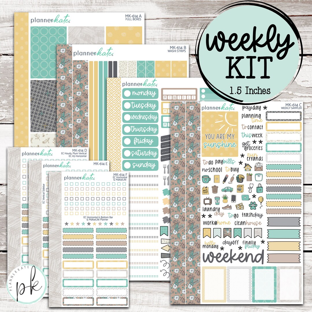 MK-614 WEEKLY sunshine Weekly Kit Planner Stickers - Etsy