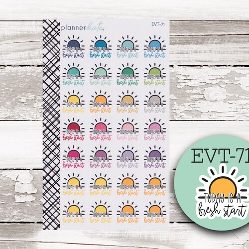 EVT-71 Today is A Fresh Start Event Sticker - Etsy