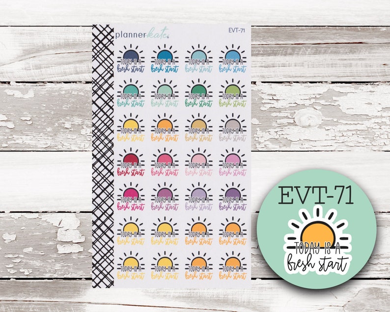 EVT-71 Today is A Fresh Start Event Sticker - Etsy