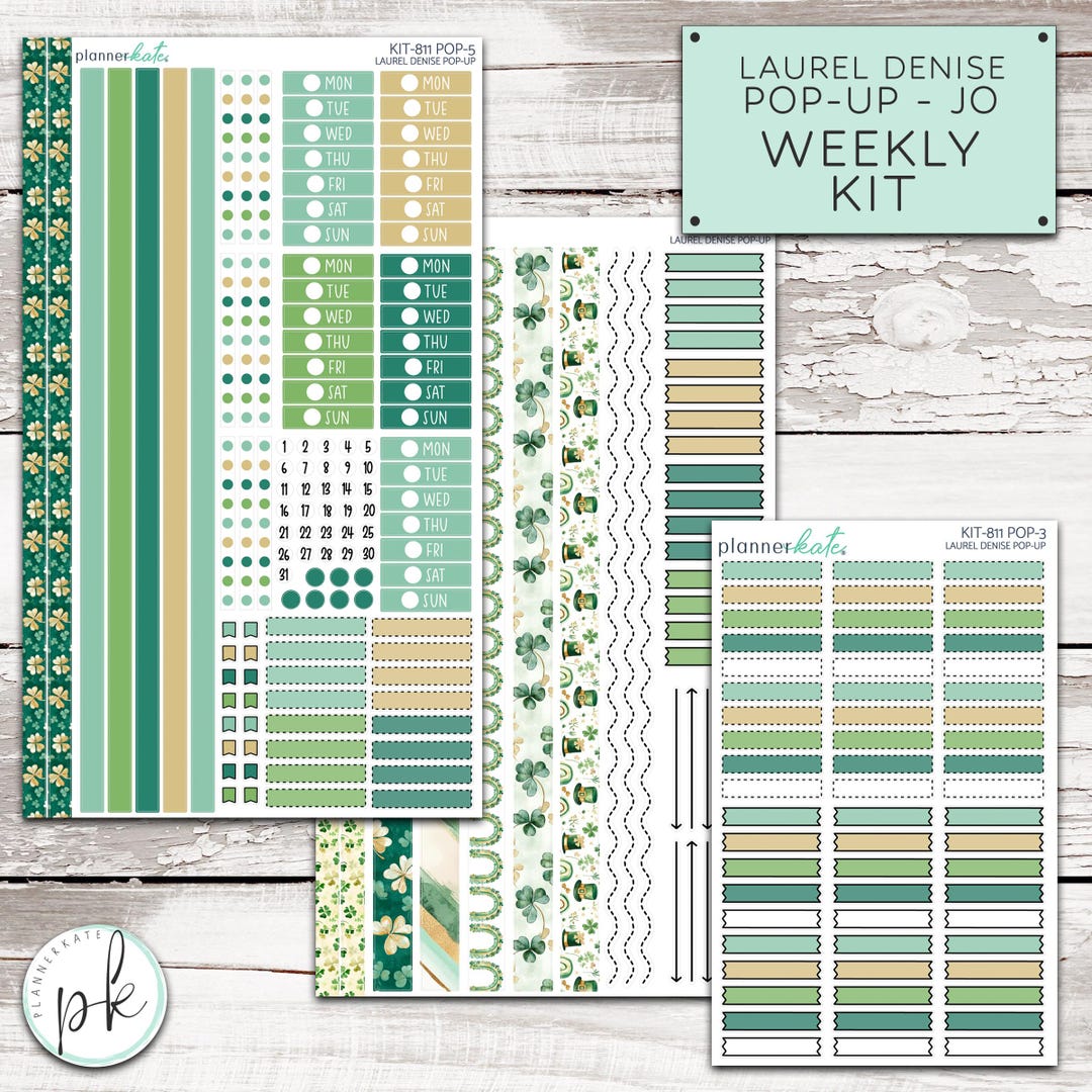 KIT-811 POP - Laurel Denise Jo Pop-up Planner Weekly || "a Little Luck ...