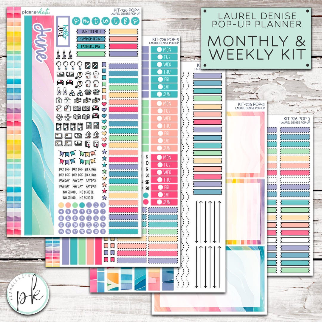 KIT-726 POP - Laurel Denise Pop-up Planner || "spread Love" - Etsy