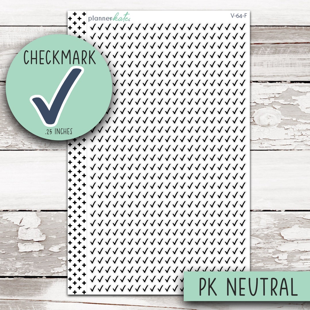 Mini Checkmark Stickers - PK Neutral || V-64 - Etsy