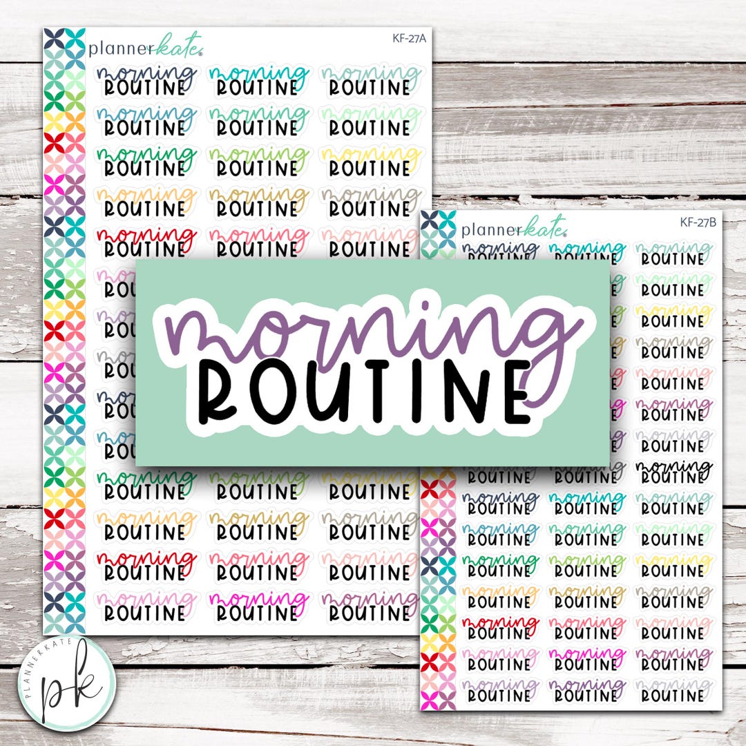 KF-27 || "morning Routine" Kit Font Scripts - Standard & Mini Size - Etsy