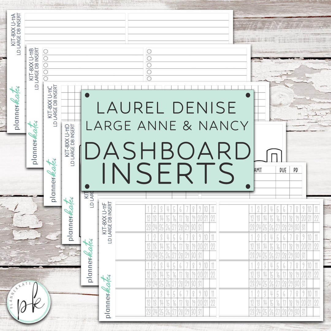 KIT-8XX U - Laurel Denise Large Nancy & Anne || Dashboard Inserts - Etsy