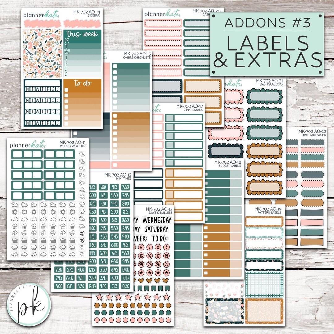 MK-702 ADD ONS #3 || "wild Start" Kit Add Ons - Labels / Extras - Etsy
