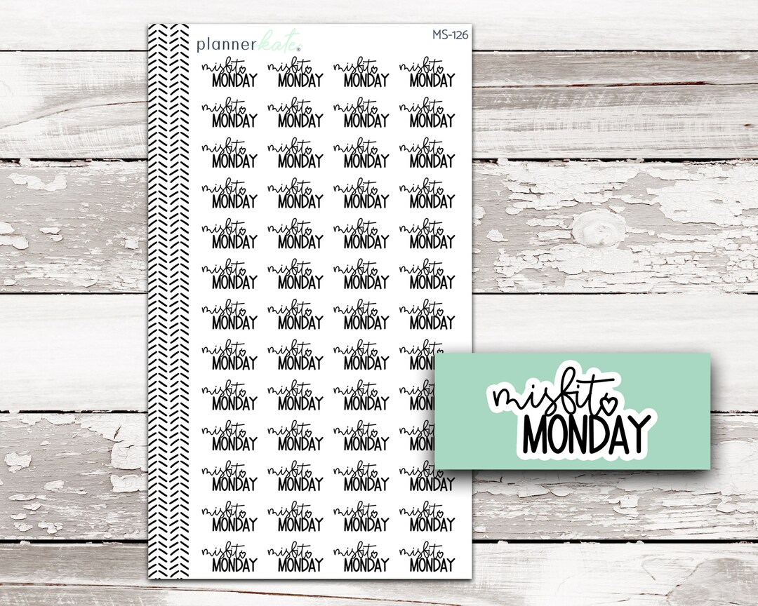 MS-126 || MISFIT MONDAY Mixed Script Stickers - Etsy