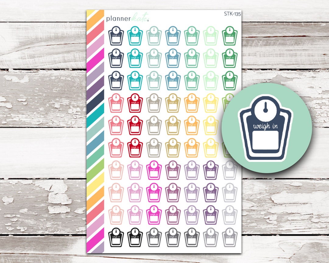 STK-135 SCALE / Weigh-in Planner Planner Stickers - Etsy