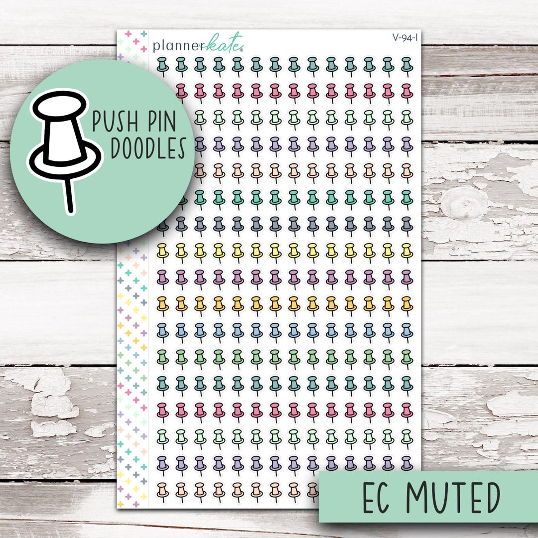 V-94-I || Push Pin Doodles - EC MUTED - Etsy