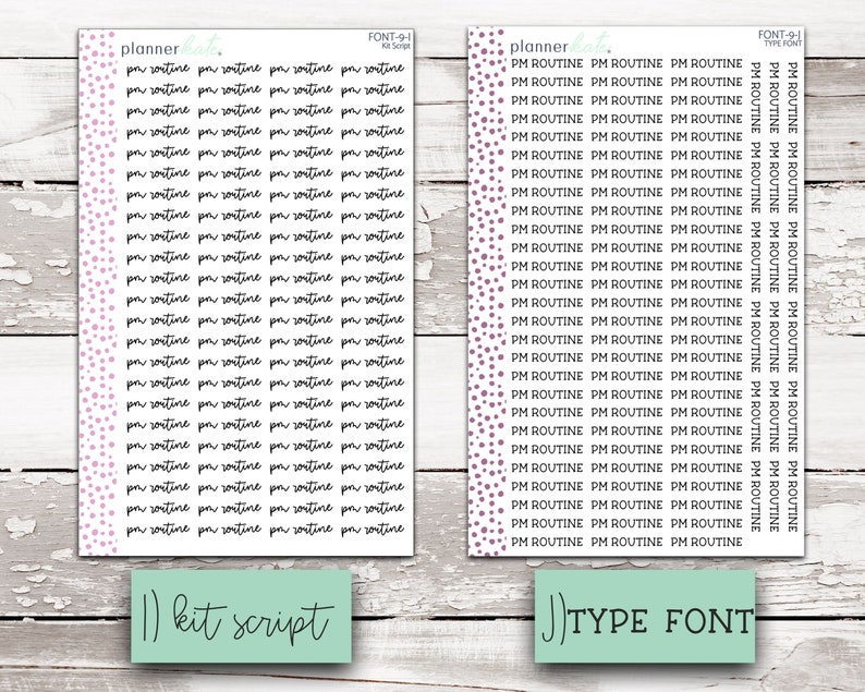 FONT-9 PM ROUTINE Scripts 12 Font Options - Etsy