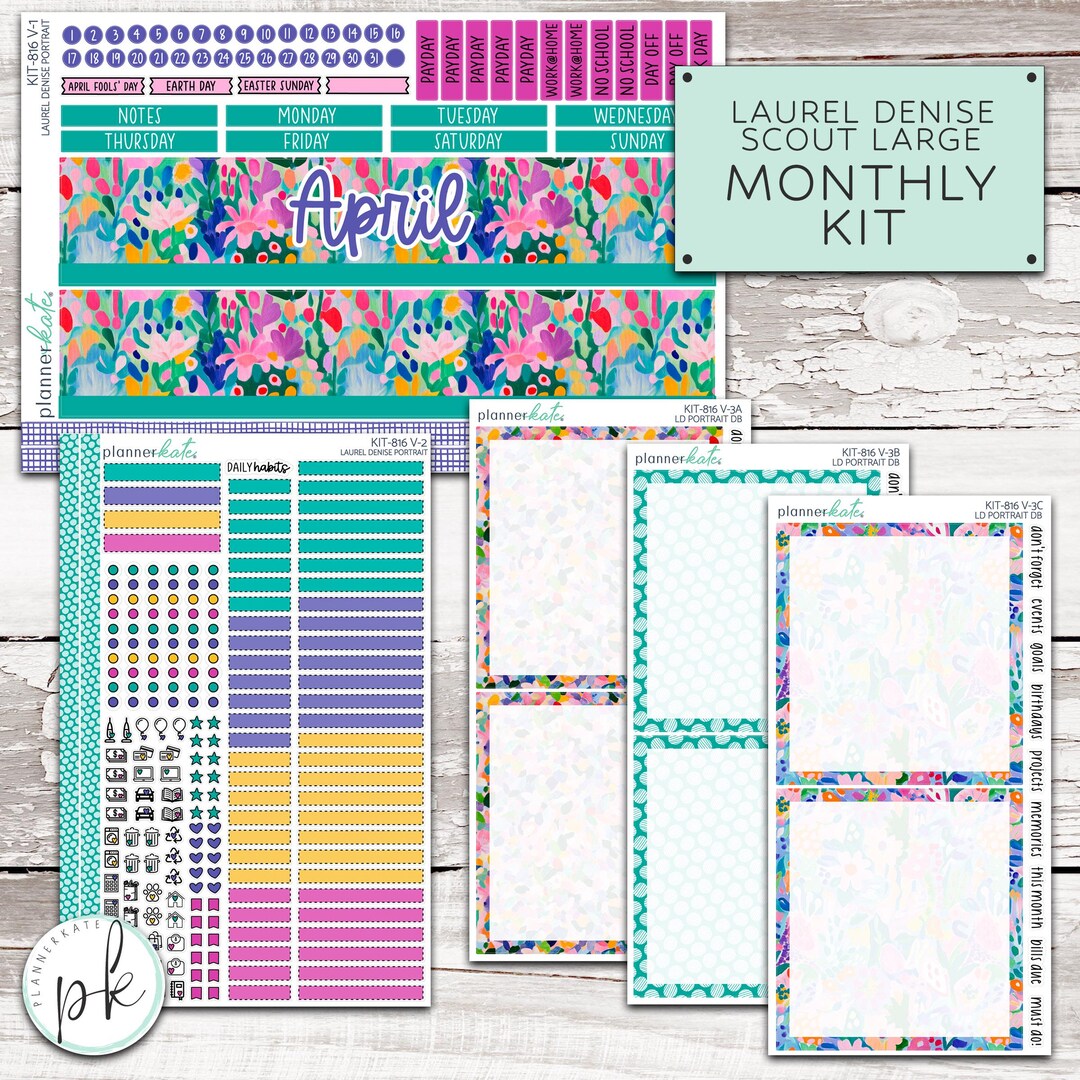KIT-816 V - Laurel Denise Large Scout Monthly Kit || "floral Splash" - Etsy
