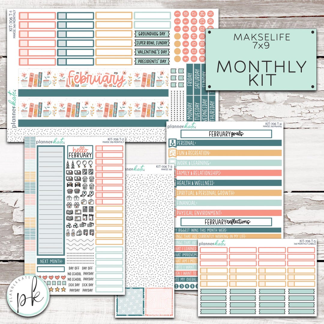 KIT-706 T - Makselife 7x9 Monthly || "more Books" - Etsy