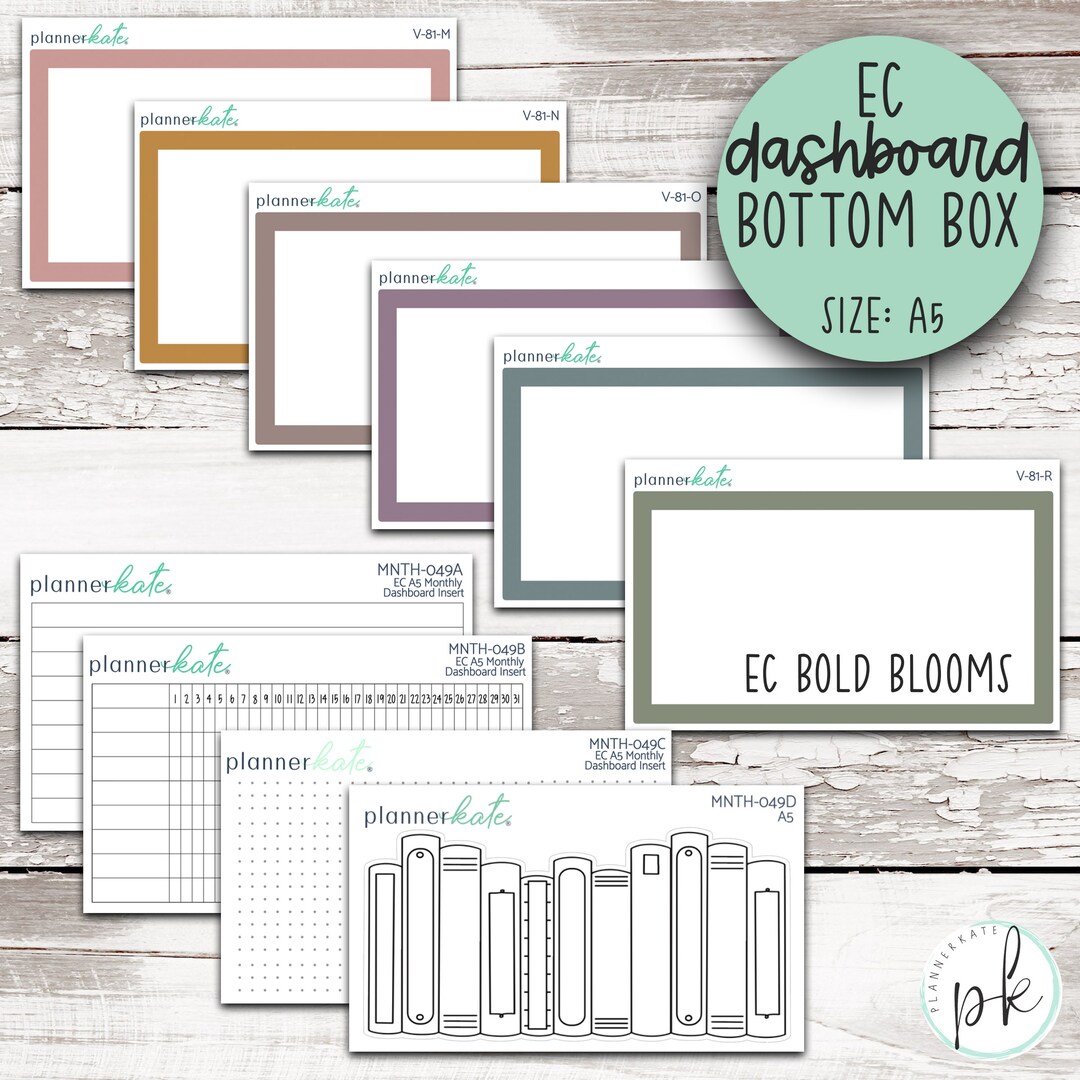 A5 EC Dashboard Bottom Box - EC Bold Blooms || V-81 - Etsy