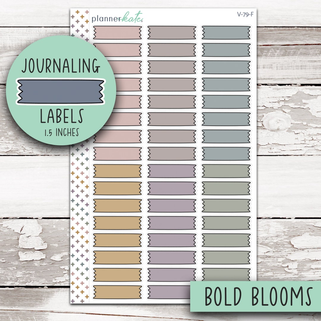 Journaling Labels for 7x9 Planner EC Bold Blooms V-79 - Etsy