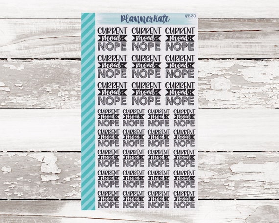 QT-30 PK QUOTES: Current Mood-Nope Planner | Etsy