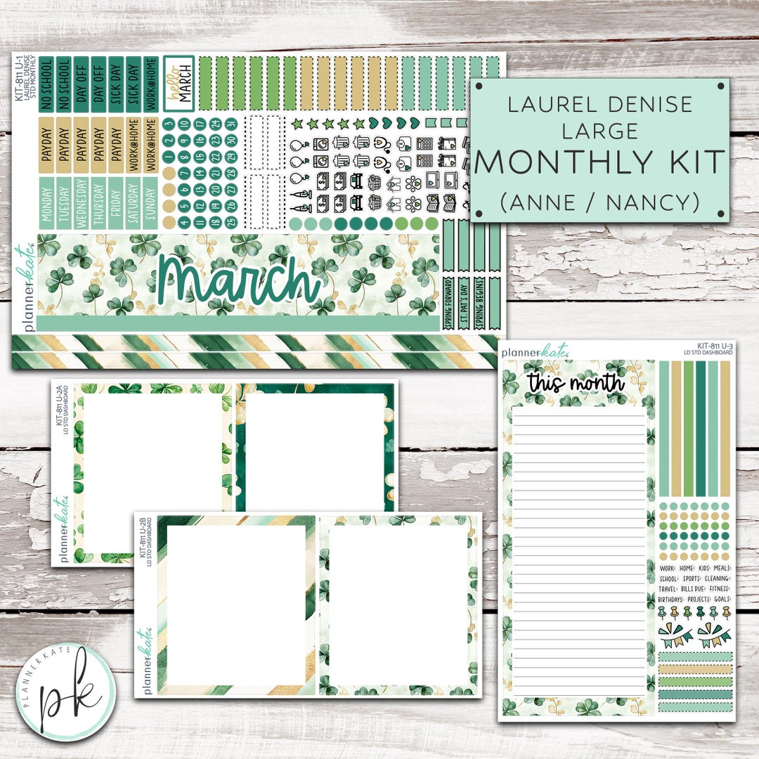 KIT-811 U - Laurel Denise Anne /nancy Large Monthly || "a Little Luck ...