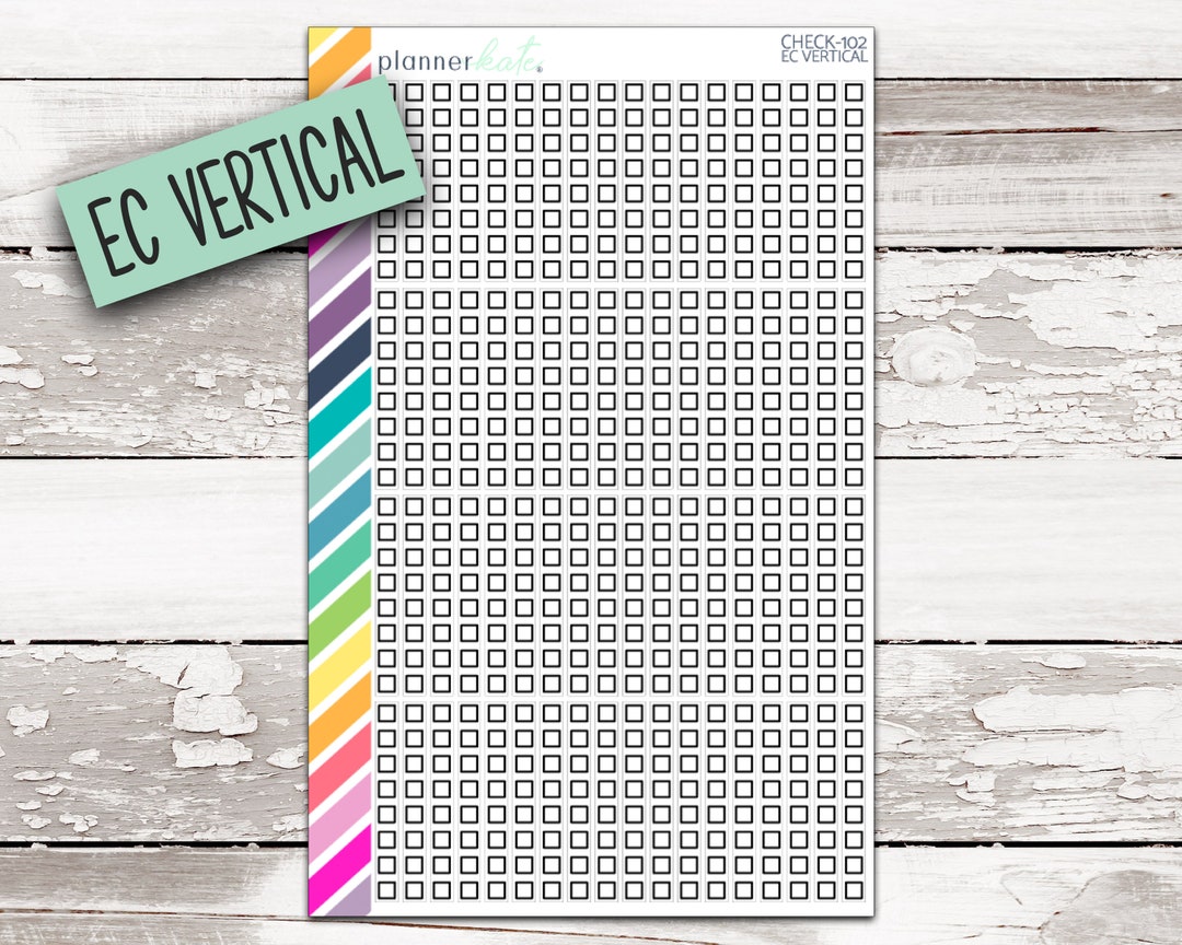 CHECK-102 || 7x9 EC VERTICAL Checklist Planner Stickers - Etsy