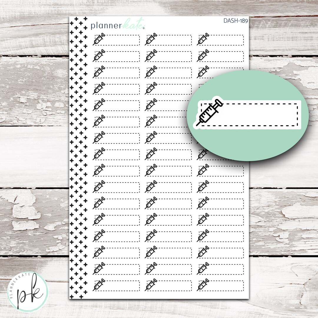 DASH-189 || SYRINGE / SHOT Dash Icon Planner Stickers - Etsy