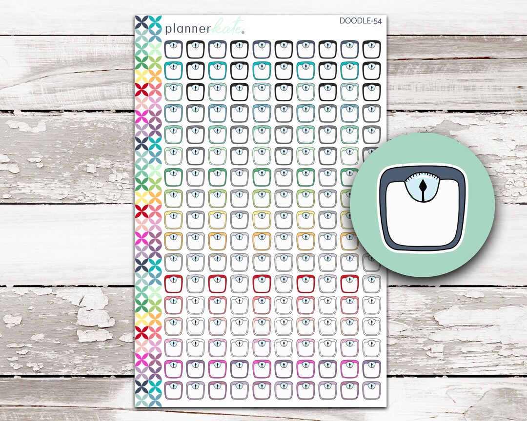 DOODLE-54 Weight Scale Stickers - Etsy