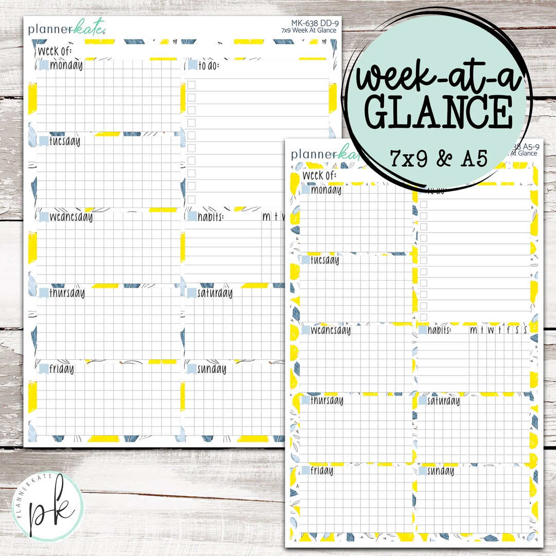 MK-638 || "perfect Pear" Week-at-a-glance - A5 & 7x9 - Etsy