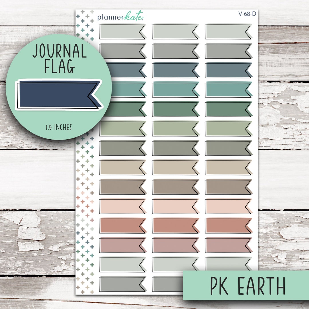Journaling Flag Labels for 7x9 Planner - PK Earth || V-68 - Etsy
