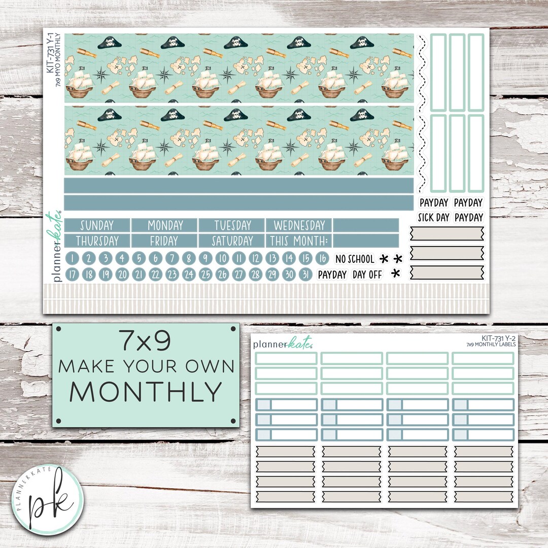 KIT-731 Y - 7x9 "make Your Own" Monthly Kit || "pirate Ship" - Etsy