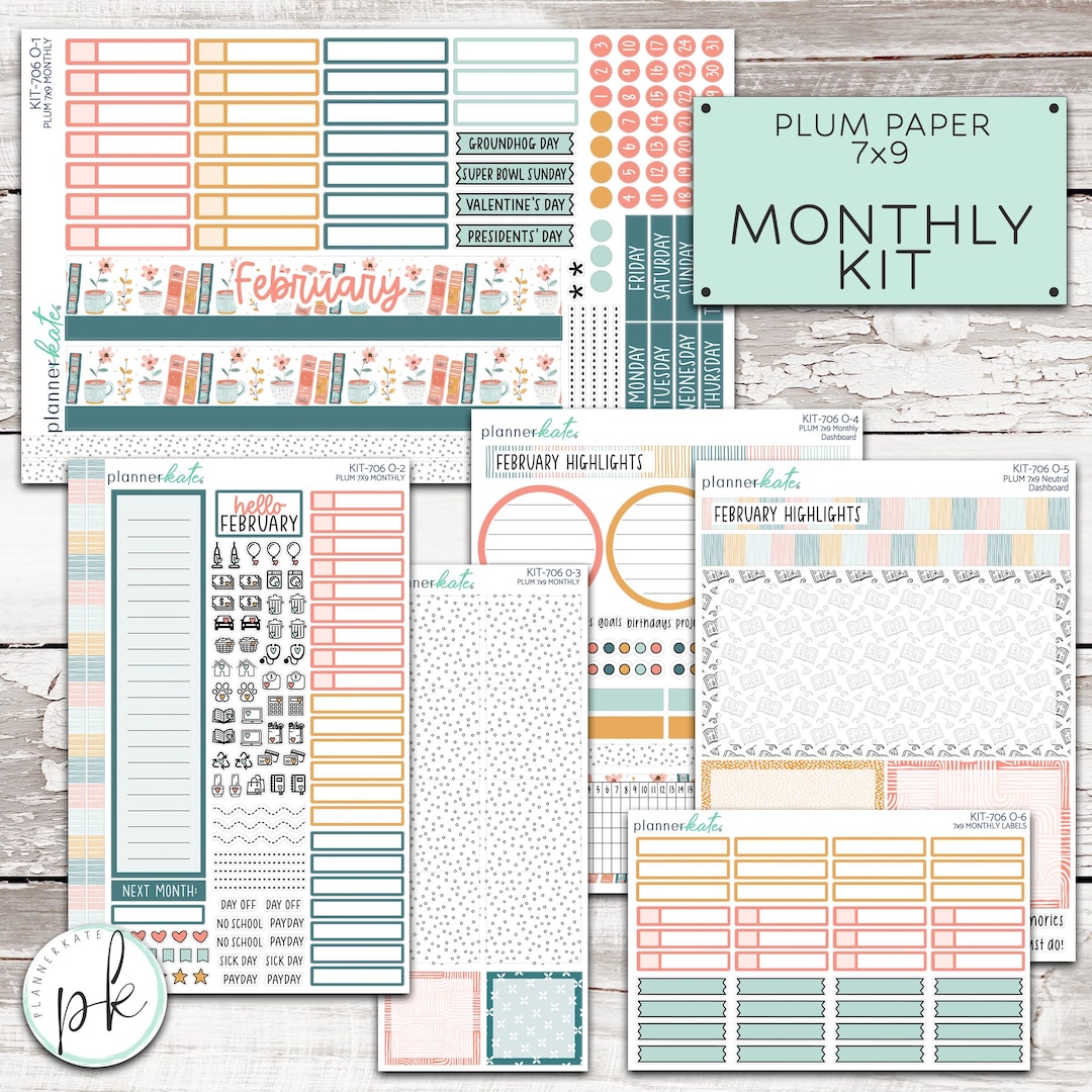 KIT-706 O - PLUM 7x9 Monthly || "more Books" - Etsy