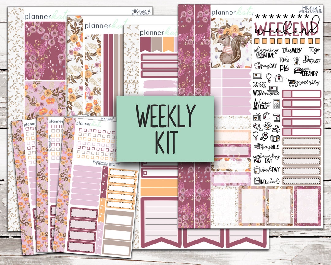 MK-544 WEEKLY woodland Weekly Kit Planner Stickers - Etsy