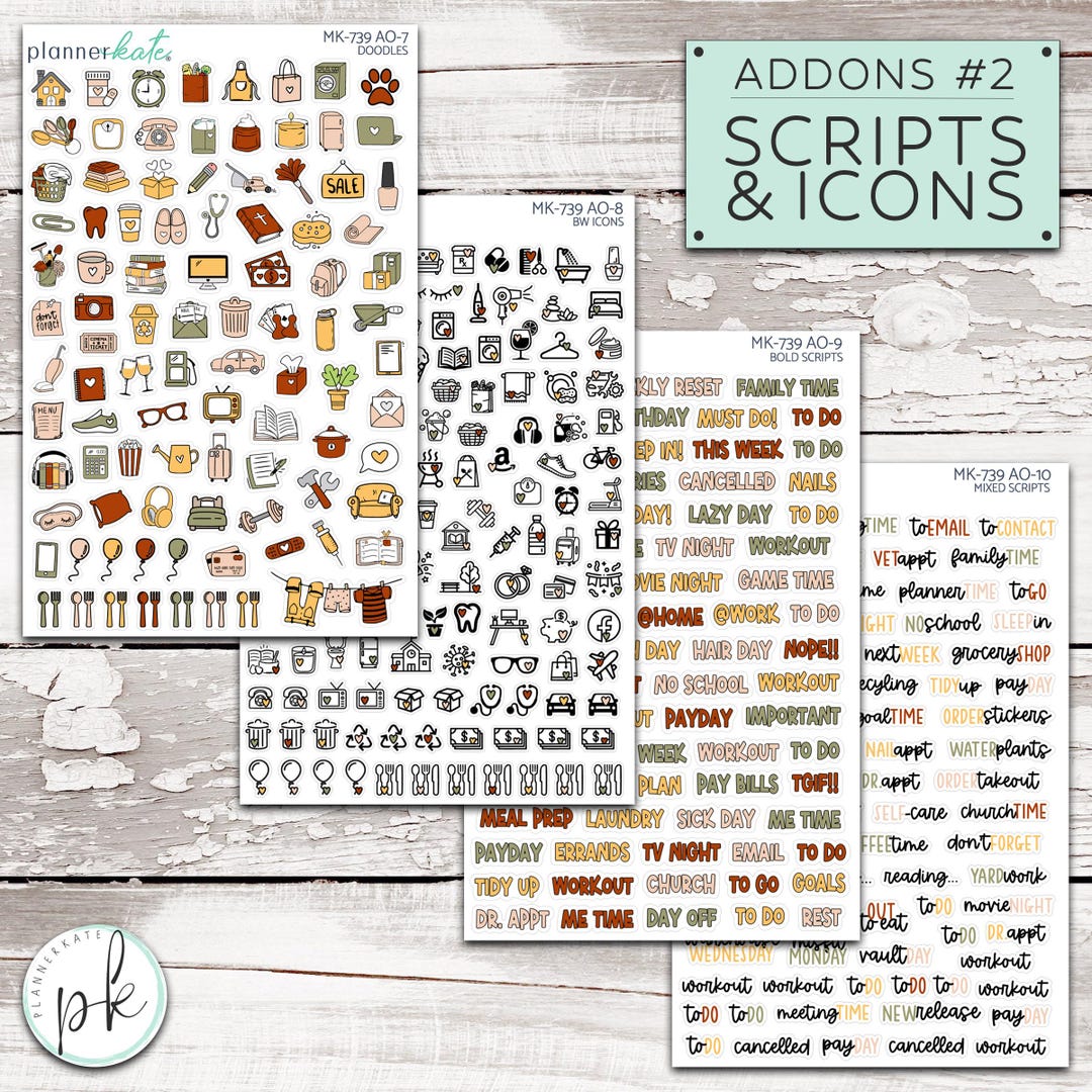 MK-739 ADD ONS #2 || "busy Bee" Kit Add Ons - Doodles-icons-script - Etsy