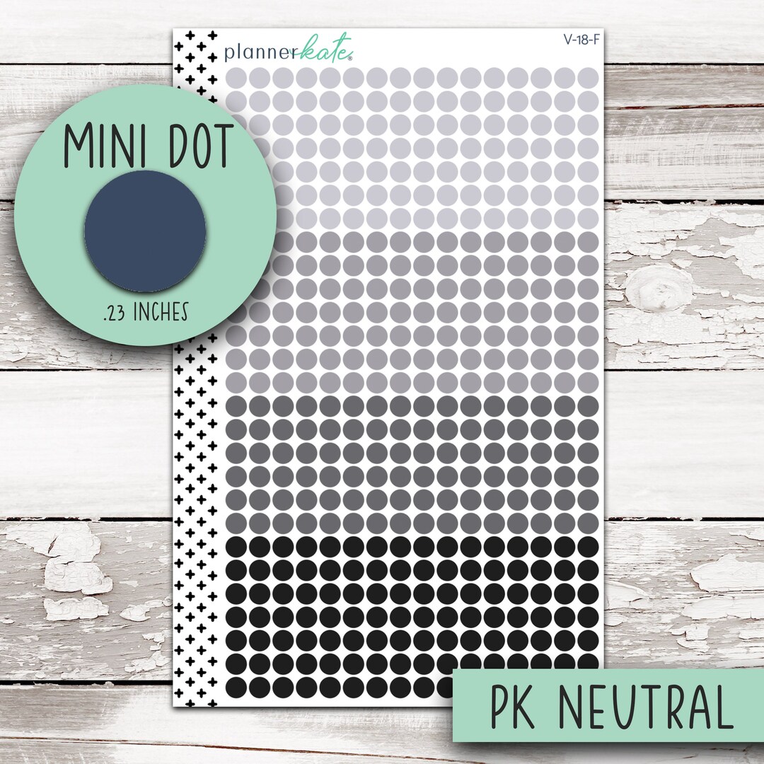 Mini Dot Stickers for Planner - PK Neutral || V-18 - Etsy