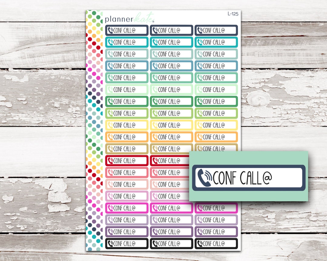 L-125 || CONFERENCE CALL Planner Stickers - Color Script - Etsy