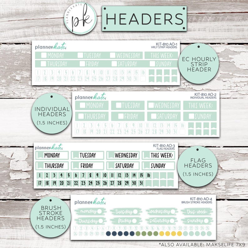 KIT-810 ADD ONS #1 || "rainy Day Reads" Kit Add Ons - Headers / Washi ...