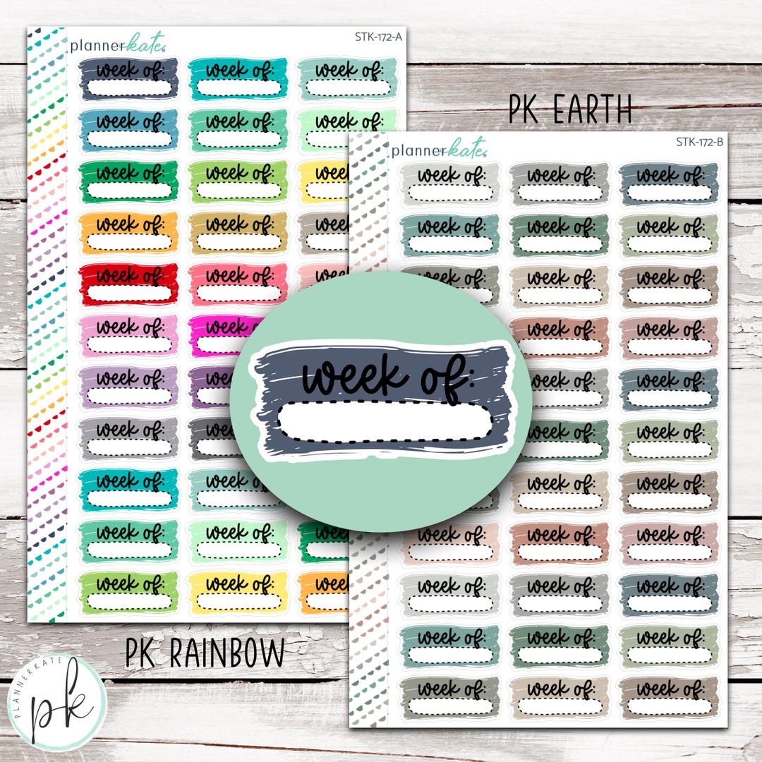 STK-172 || 'WEEK OF' Labels - Pk Colors - Etsy
