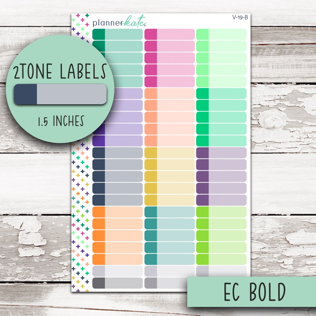 Two Tone Skinny Labels for 7x9 Planners EC Bold V-19 - Etsy