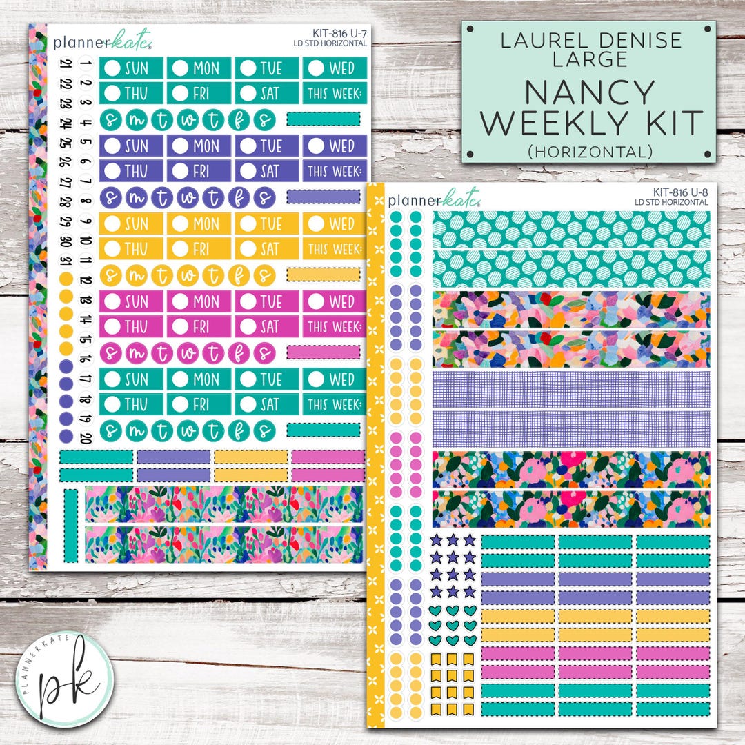 KIT-816 U - Laurel Denise Large Nancy Weekly || "floral Splash" - Etsy
