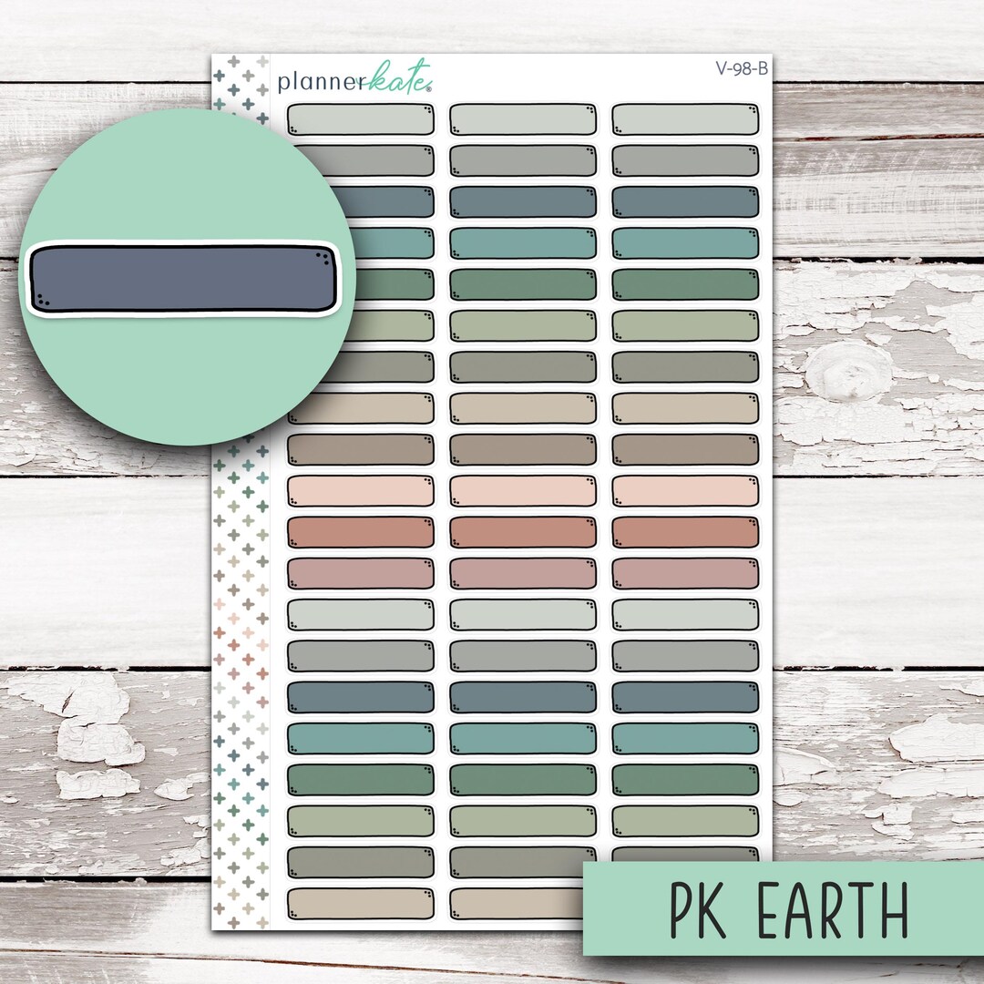 V-98-B || Doodle Journal Labels - PK Earth (1.5 Inch) - Etsy