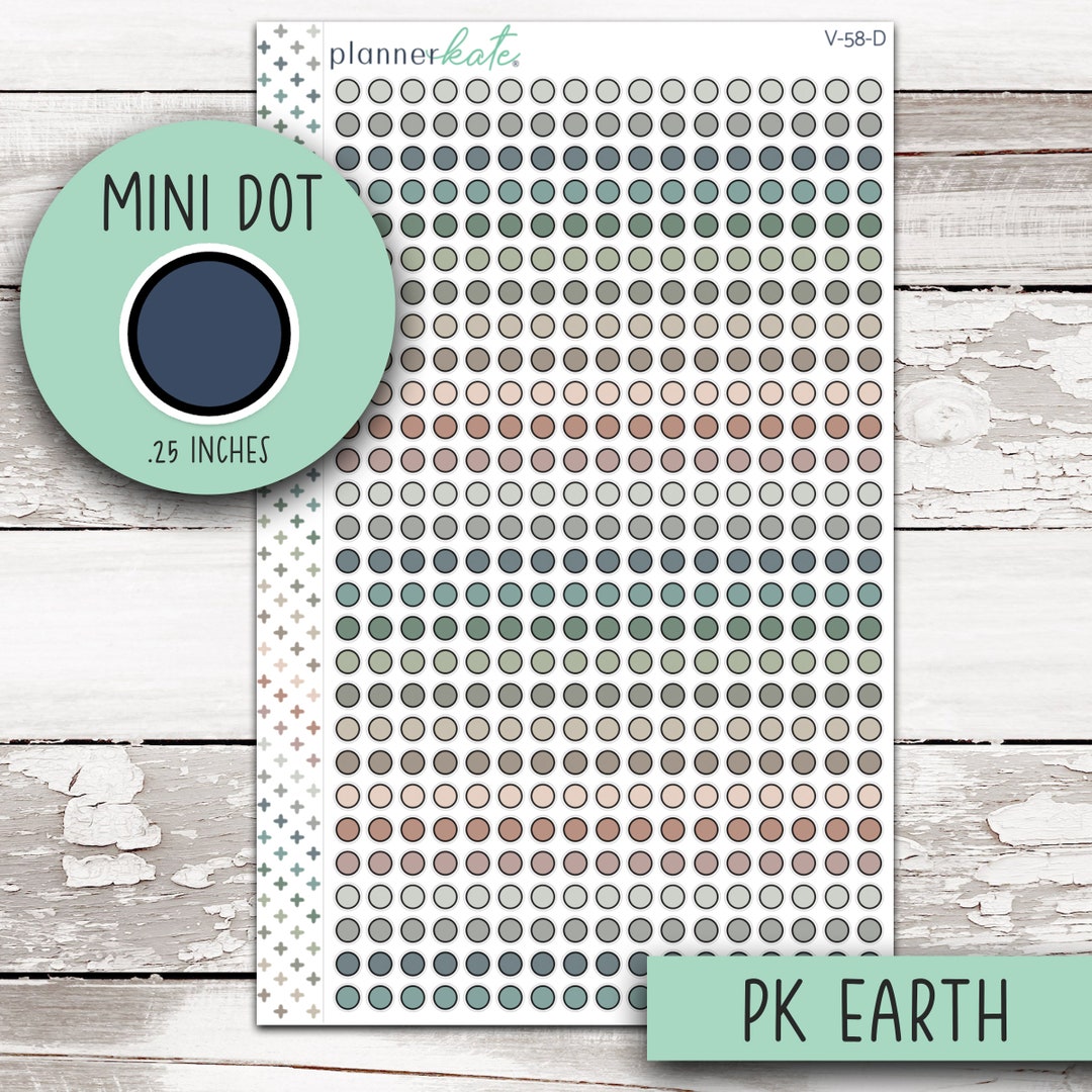 Mini Dot Doodle Stickers - PK Earth || V-58 - Etsy