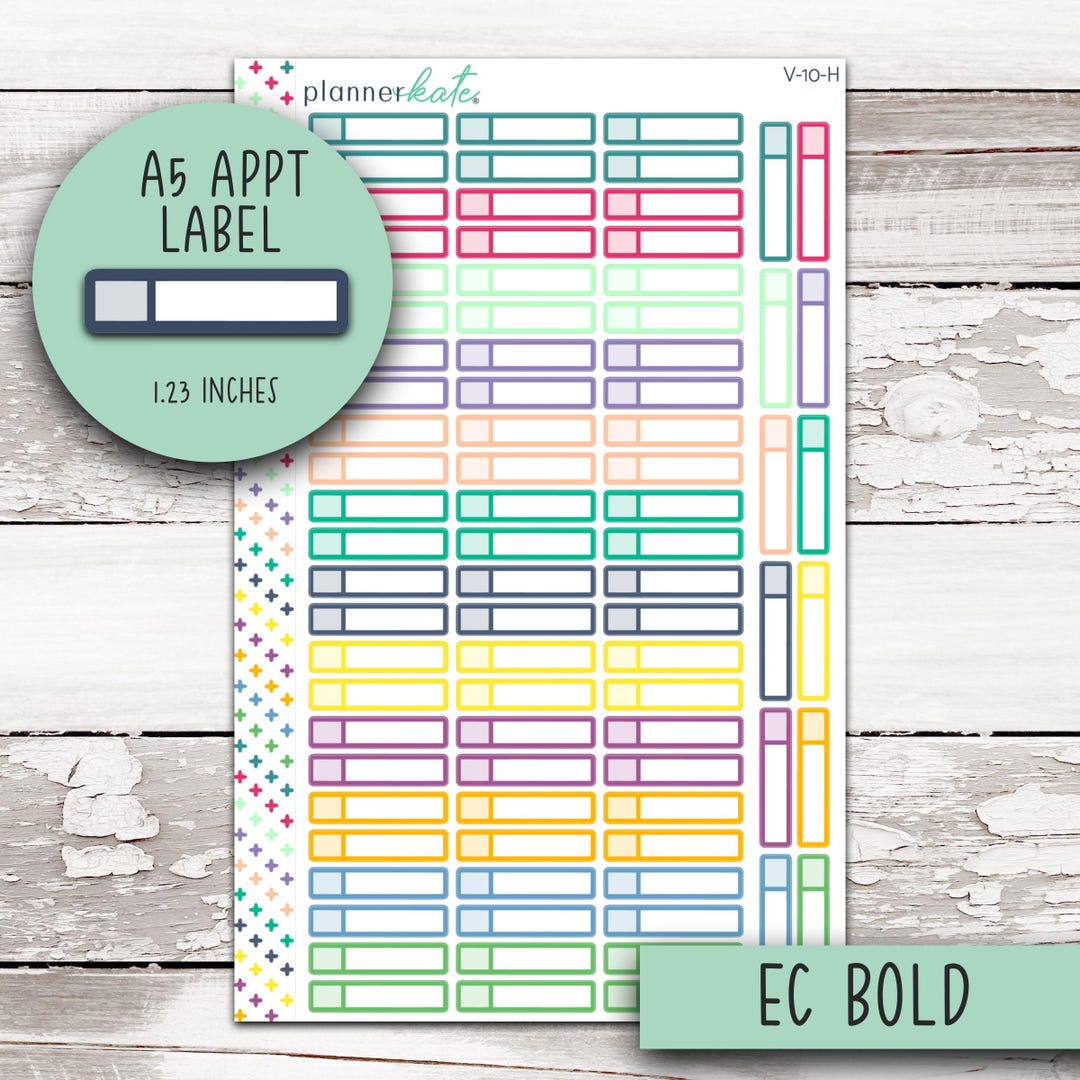 V-10-H || A5 Monthly Appt Labels for Planner - EC Bold - Etsy
