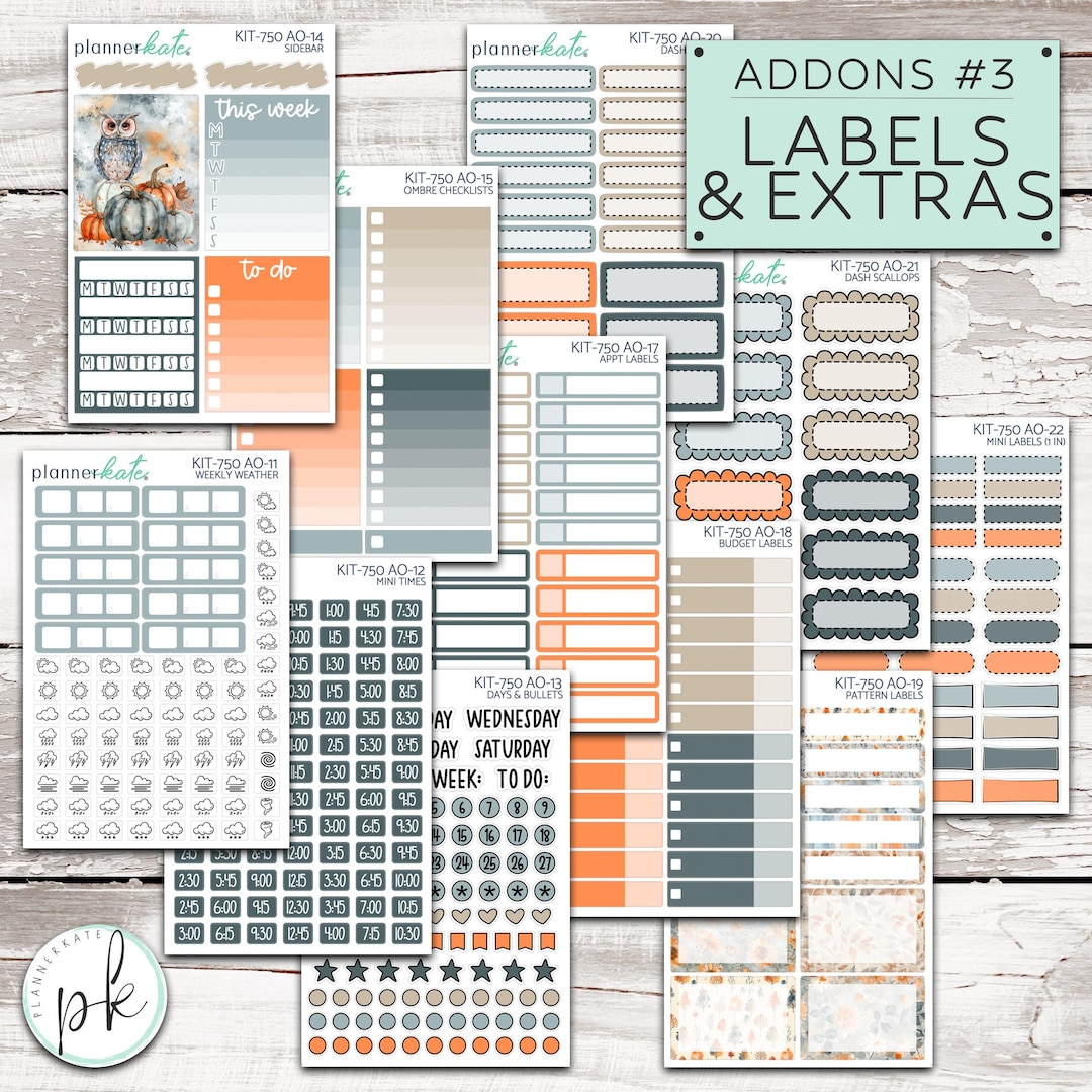 KIT-750 ADD ONS 3 Crisp & Cozy Kit Add Ons - Labels Extras - Etsy
