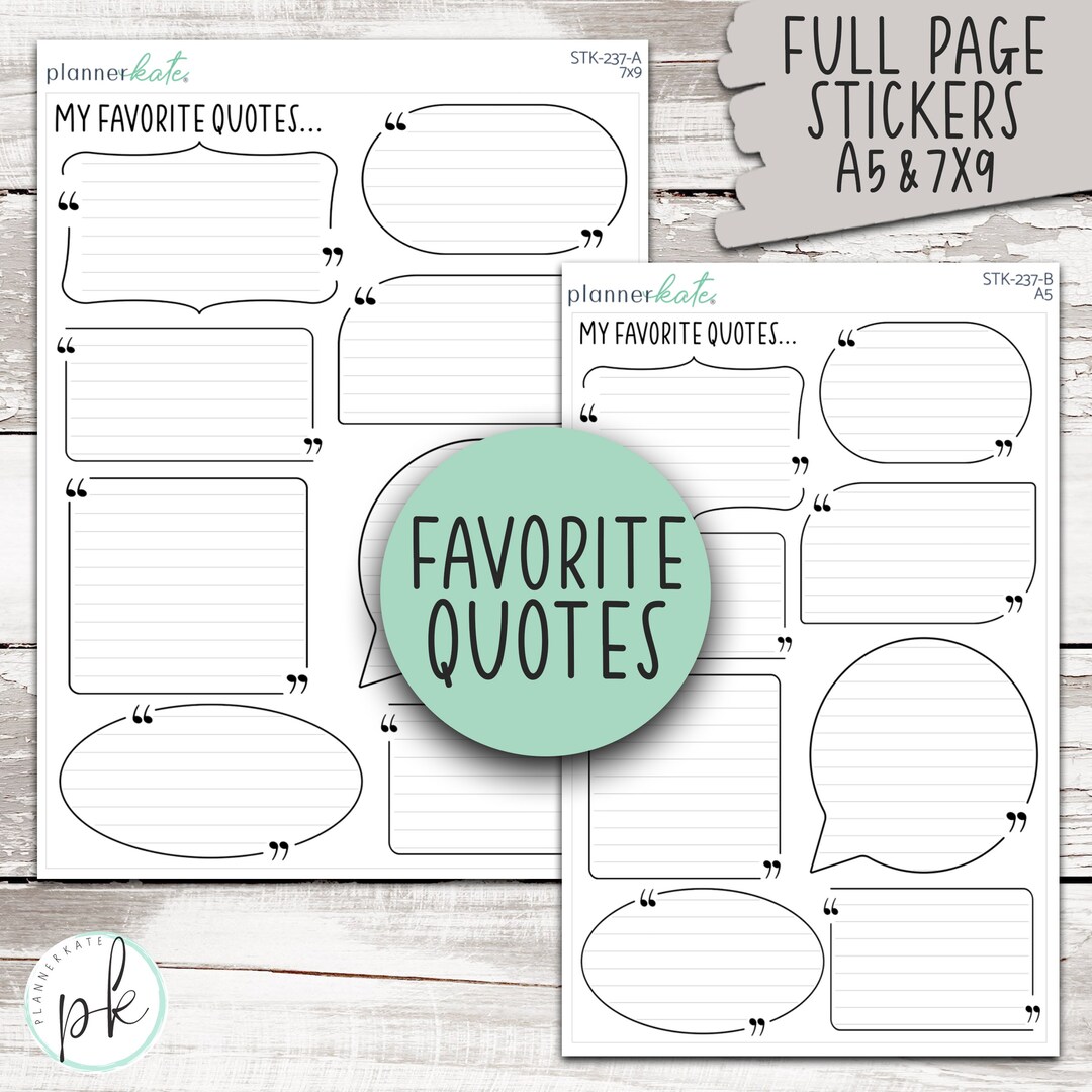 STK-237 || Favorite Quotes Dashboard Sticker - Etsy