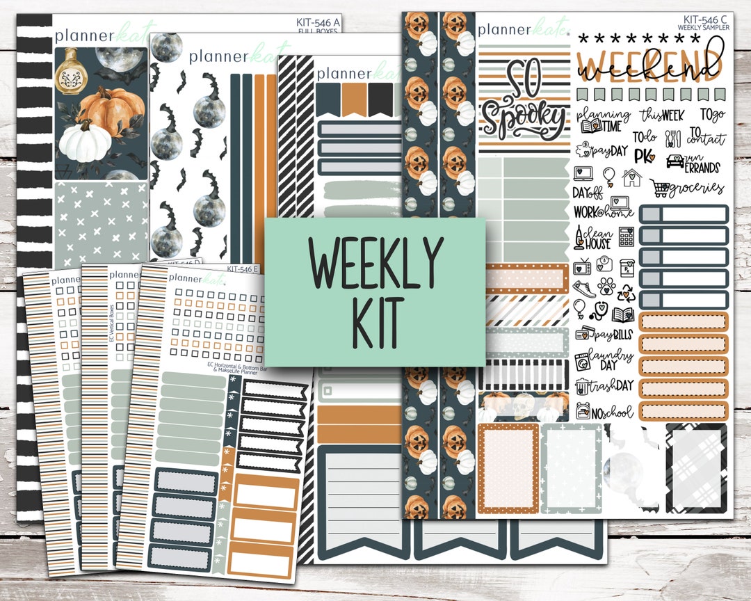 KIT-546 WEEKLY spooky Weekly Kit Planner Stickers - Etsy