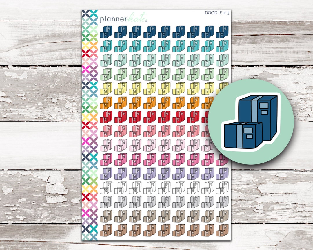 DOODLE-103 || BOXES Doodle Stickers - Etsy