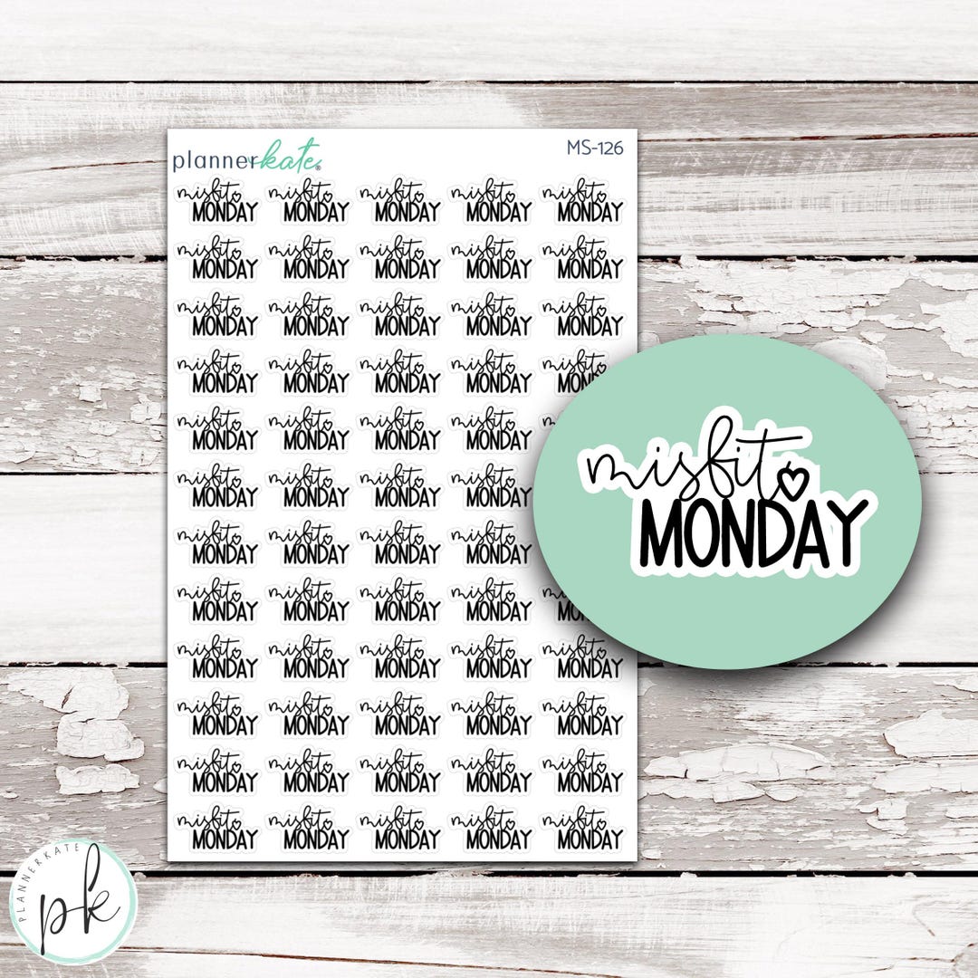 MS-126 || MISFIT MONDAY Mixed Script Stickers - Etsy