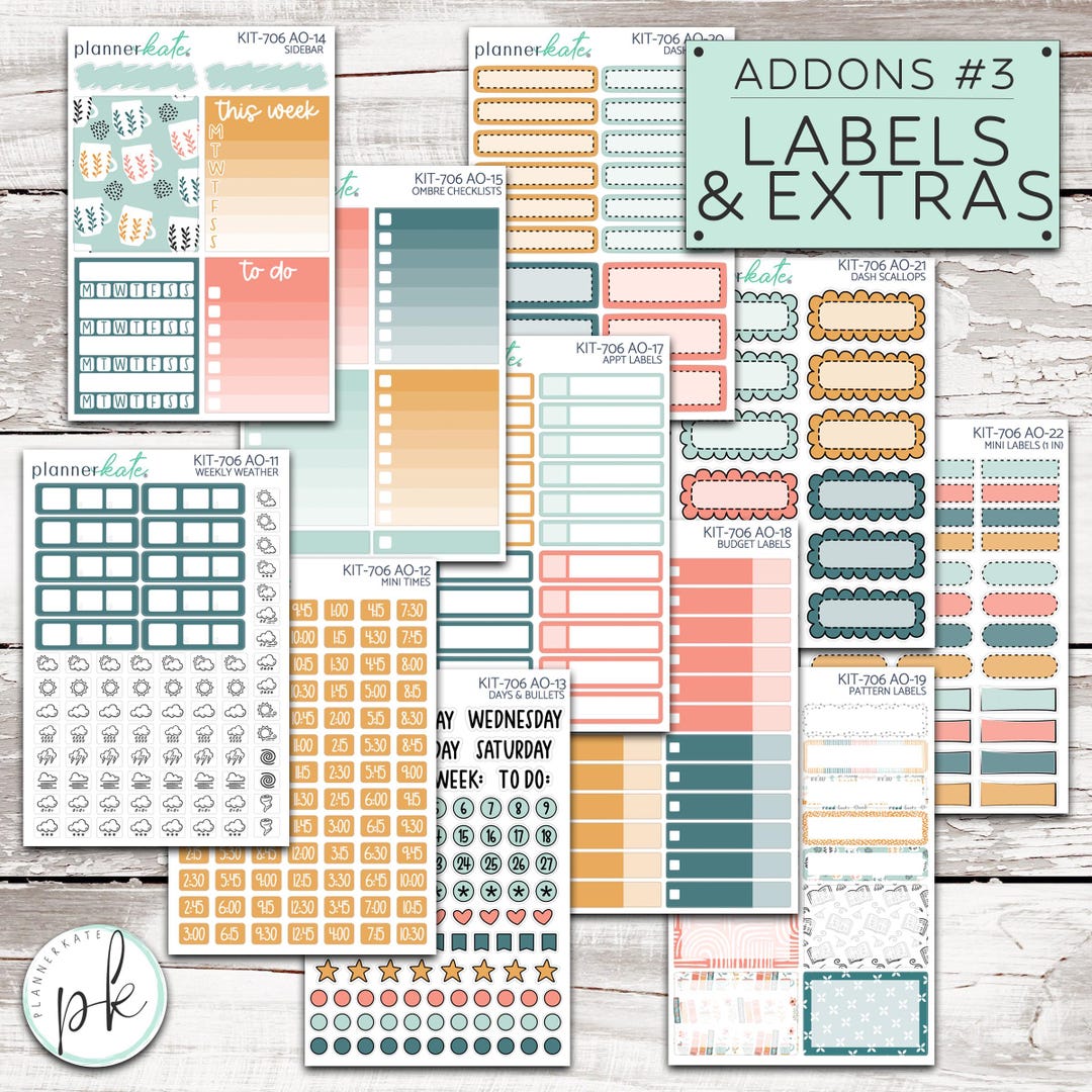 KIT-706 ADD ONS #3 || "more Books" Kit Add Ons - Labels / Extras - Etsy
