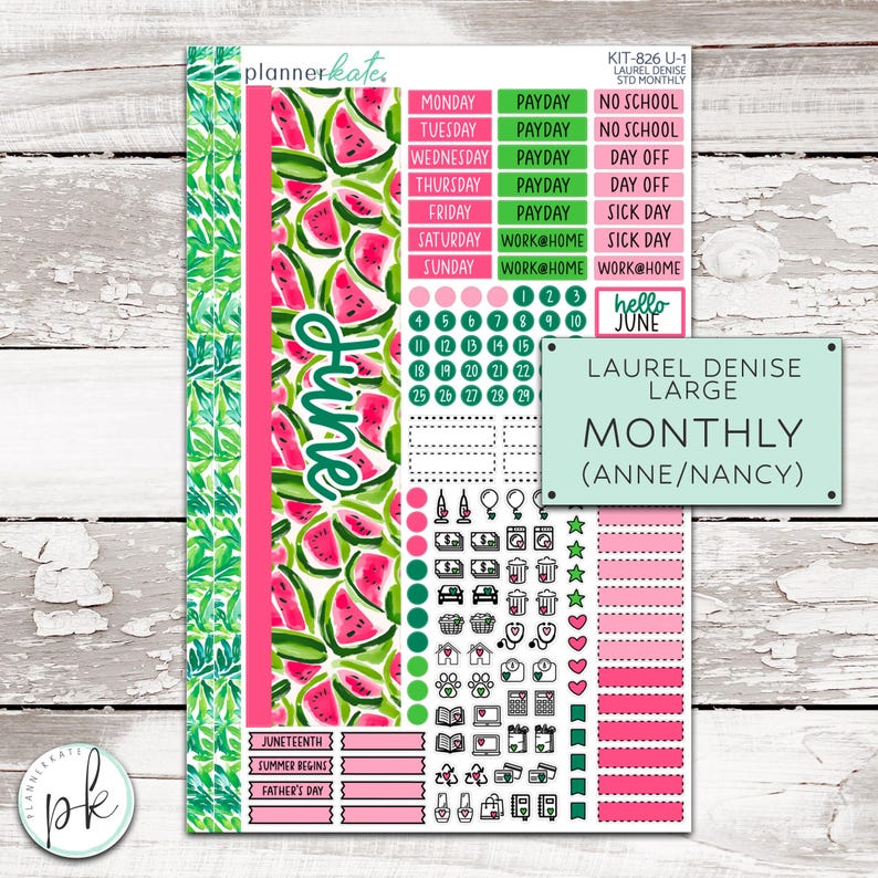 KIT-826 U - Laurel Denise Anne / Nancy Large Monthly || "tropical ...