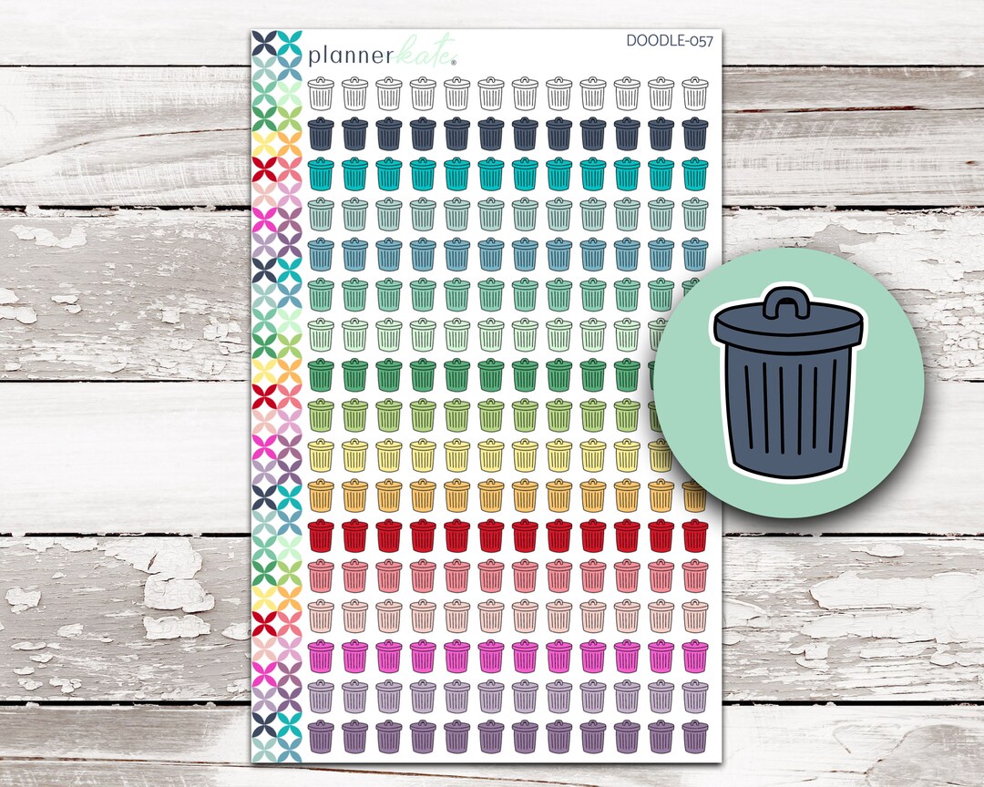 DOODLE-57 Trash / Garbage Can Doodle Stickers - Etsy