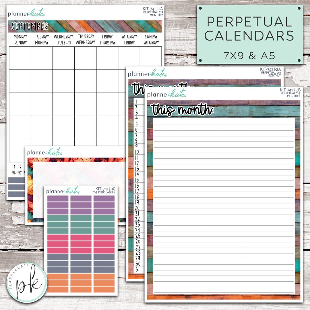 KIT-741 J PERPETUALS || "feeling the Fall" Perpetual Calendars - A5 ...