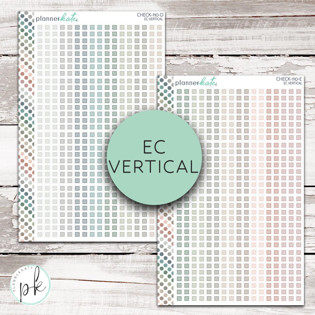 CHECK-110 || 7x9 EC VERTICAL Checklist Planner Stickers - Pk Earth - Etsy