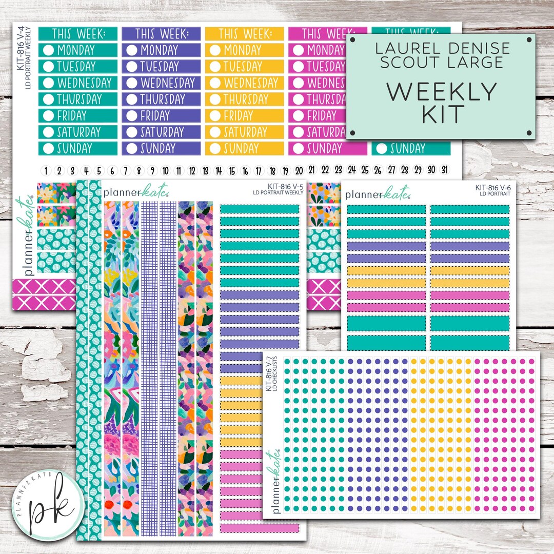 KIT-816 V - Laurel Denise Large Scout Weekly Kit || "floral Splash" - Etsy