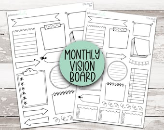 STK-115 || Monthly VISION BOARD Shell Planner Stickers - Etsy