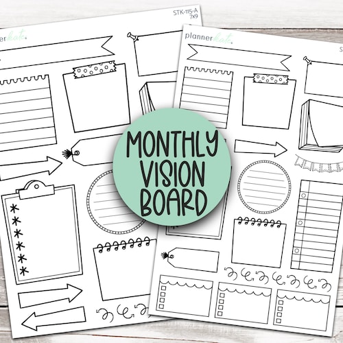 STK-115 Monthly VISION BOARD Shell Planner Stickers - Etsy